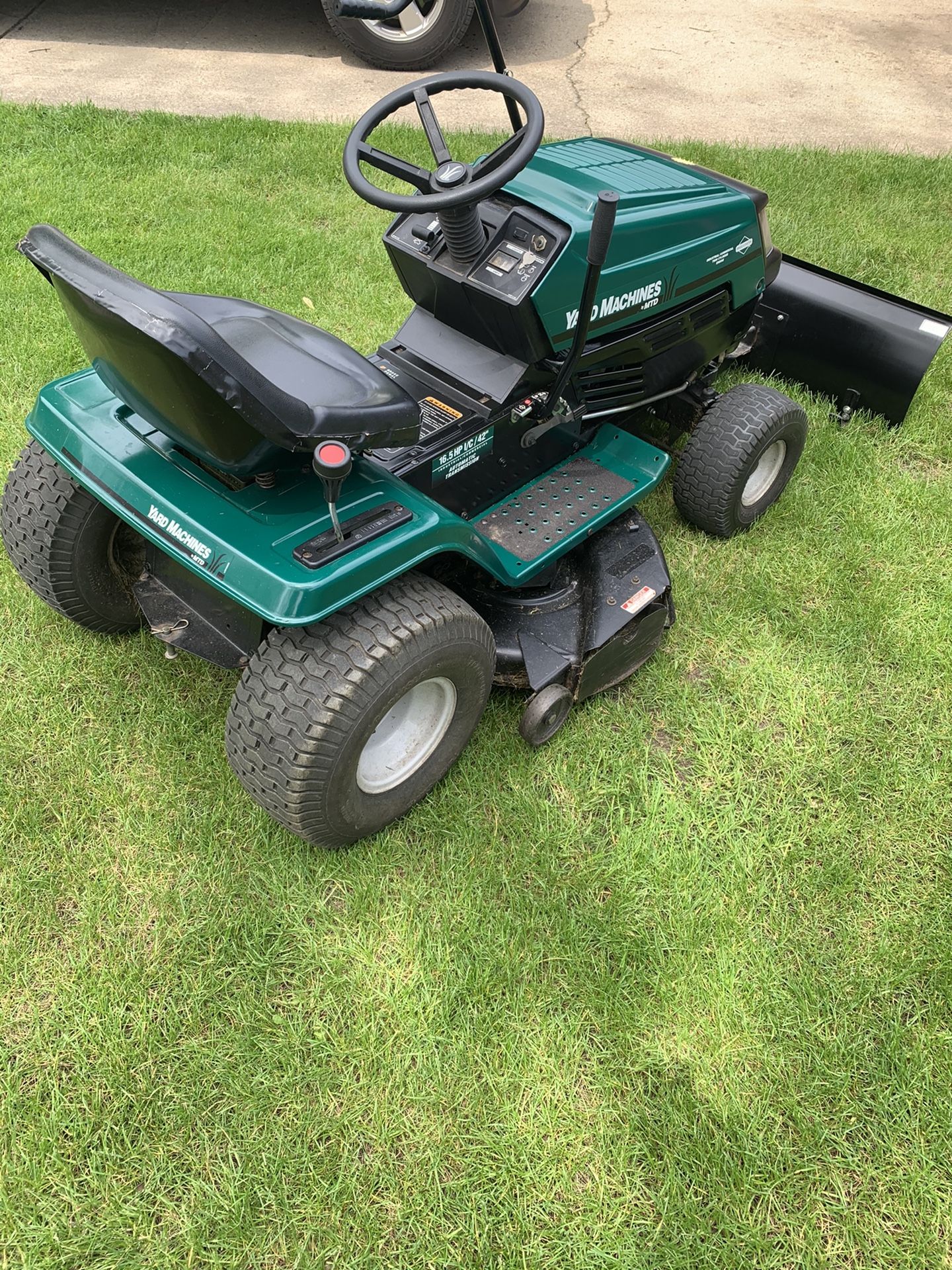 42” Yard Machines Riding Lawn Mower With Plow for Sale in Joliet, IL ...
