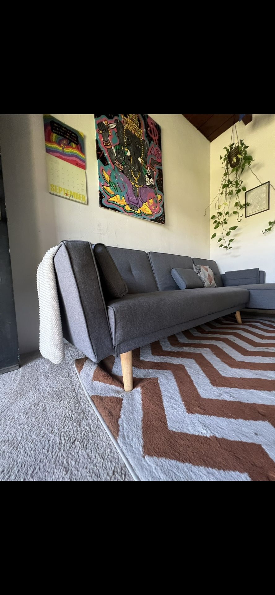 Mid Century Modern gray futon Couch for Sale in San Diego, CA - OfferUp