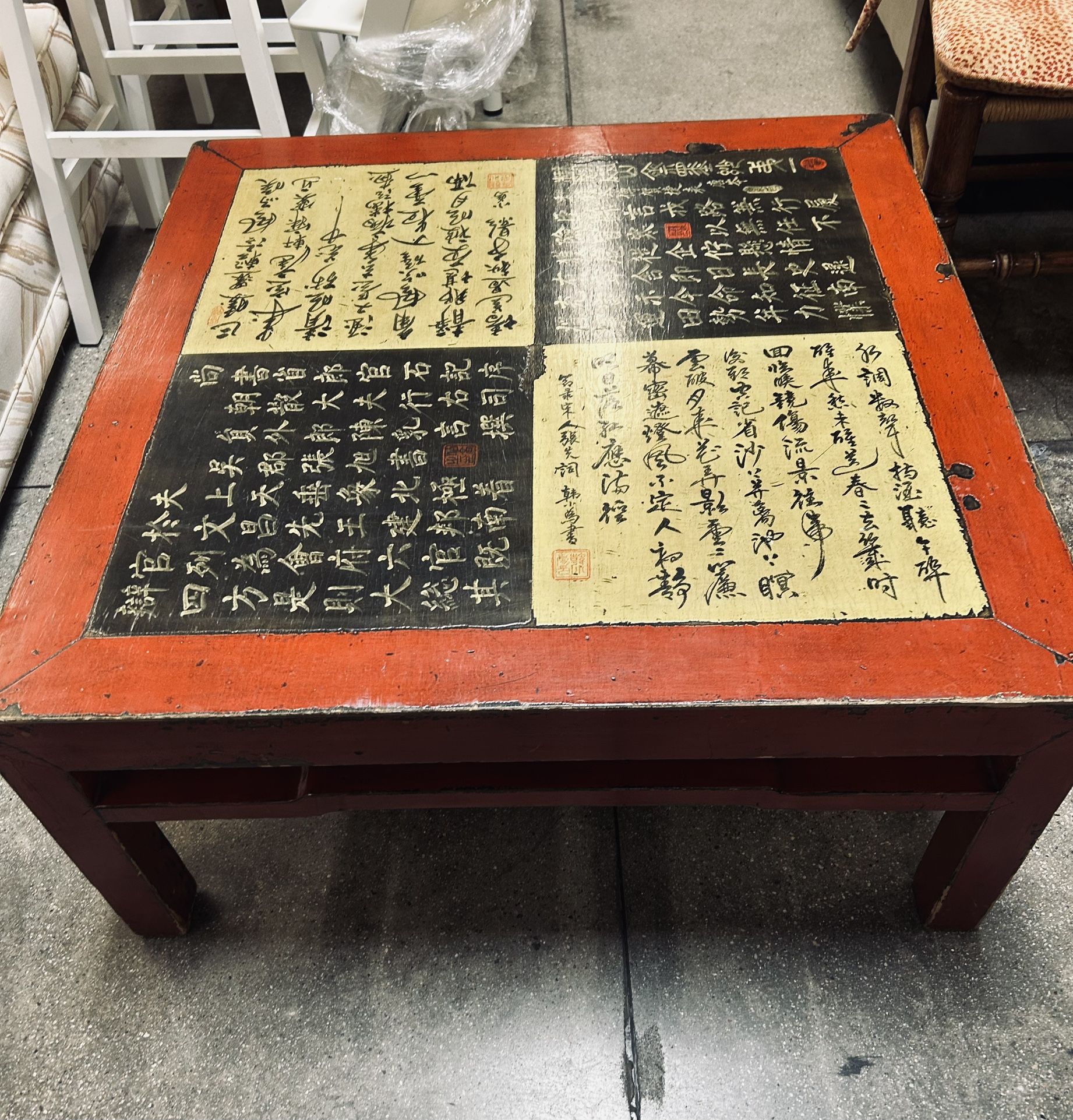 Rare Antique Chinese Table Letters Writing Symbols Stamps Seals ...