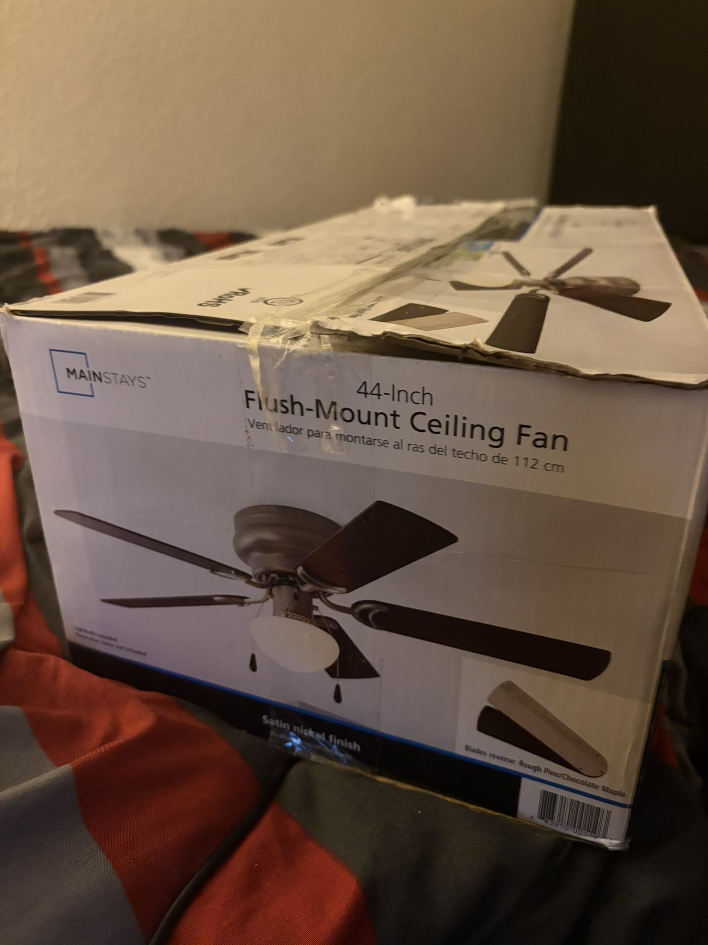 Mainstays 44 inch Hugger Indoor Ceiling Fan With Light - pine ...