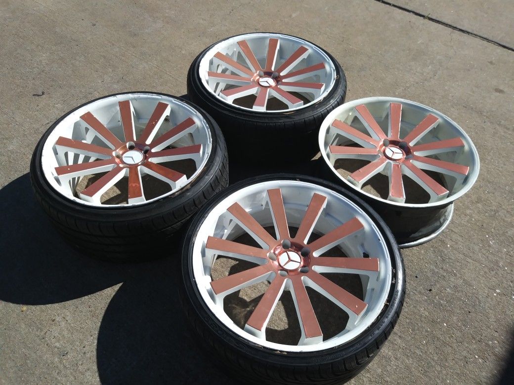22" 5x112 Staggered Wheels & Tires Mercedes, Bentley, Vw for Sale in ...
