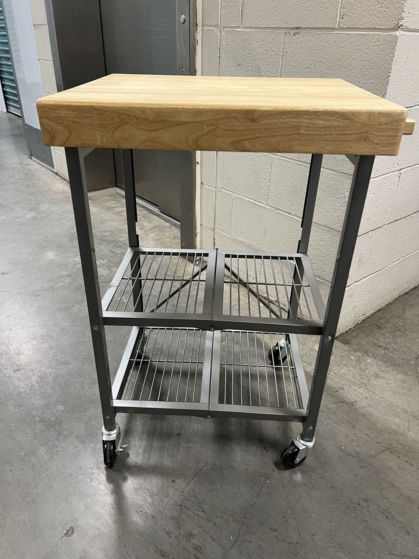 Kitchen Cart Butcher Block Folding for Sale in Fontana, CA - OfferUp