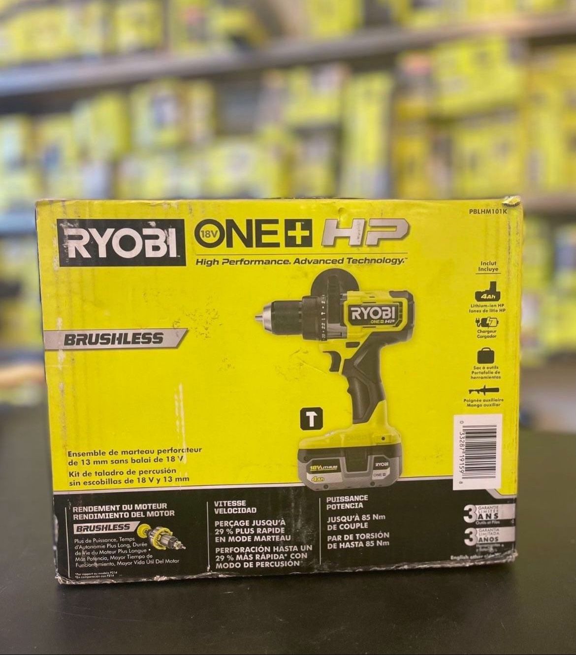 RYOBI ONE+ HP 18V Brushless Cordless 1/2 in. Hammer Drill Kit with (1 ...