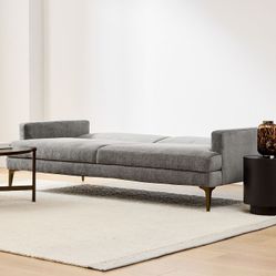 West Elm Andes Futon Gray Distressed Velvet for Sale in Brooklyn NY OfferUp