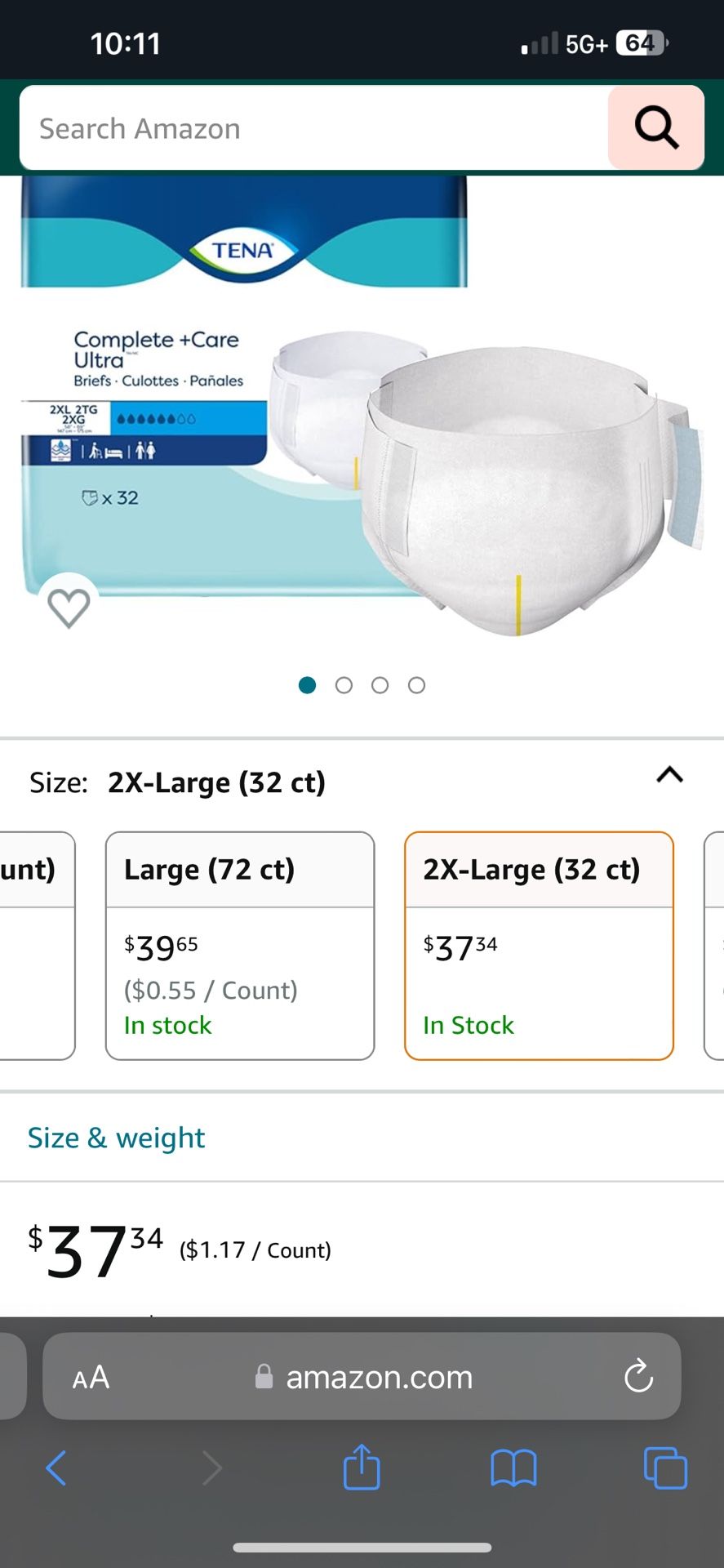 Briefs/Pañales/Adult diaper 2xl (Tena Brand) for Sale in San Diego, CA ...