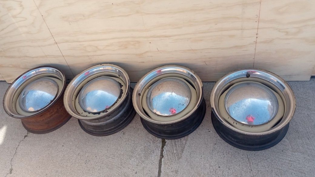 Chevy Steel Rims Rings And Caps. for Sale in Carson, CA - OfferUp