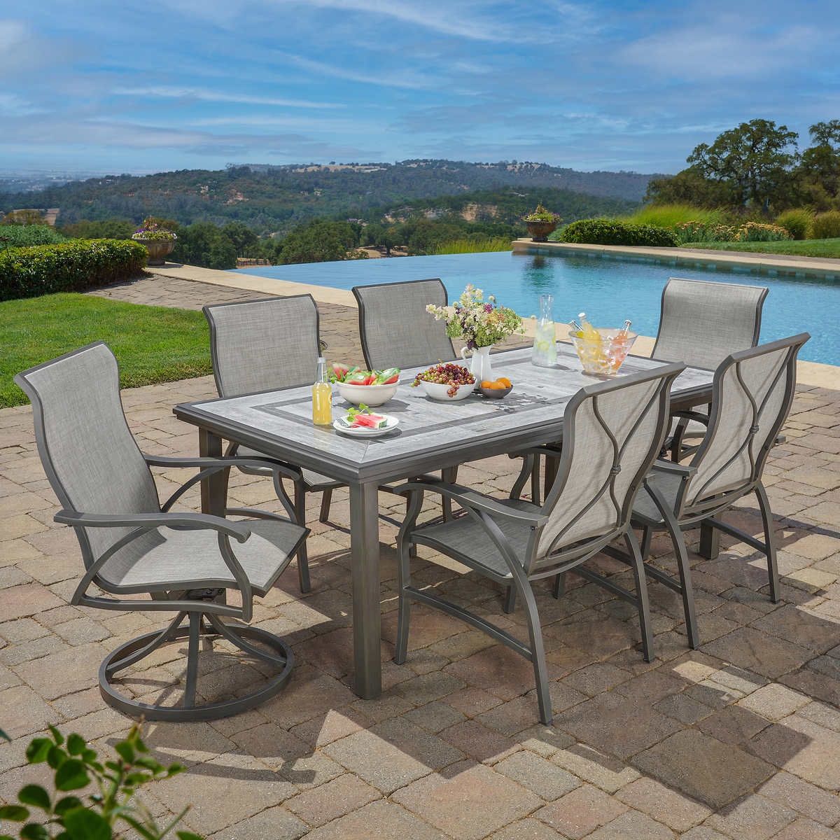 Sunvilla 7 piece sling dining patio set store