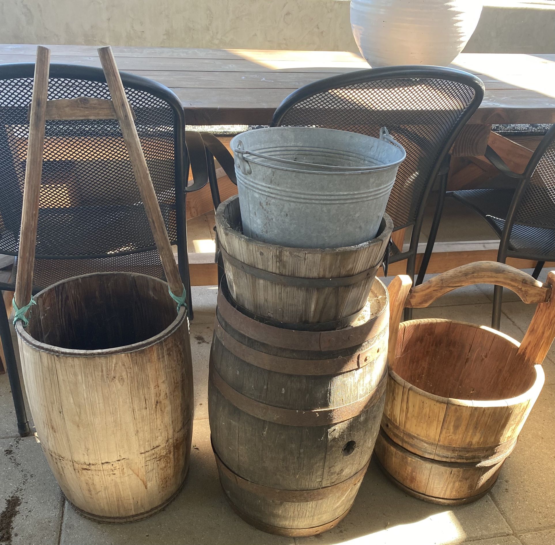 Collection Of Rustic Planters Decor Or Storage Garden props Antique ...