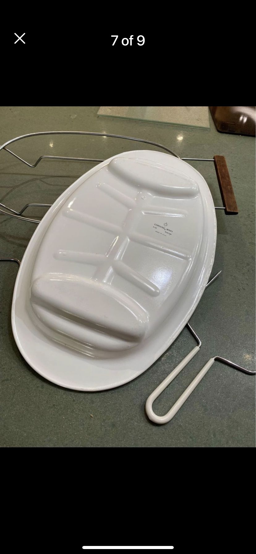 1960's Corning ware Corning-ware Cornflower Blue Roasting Platter/Rack ...