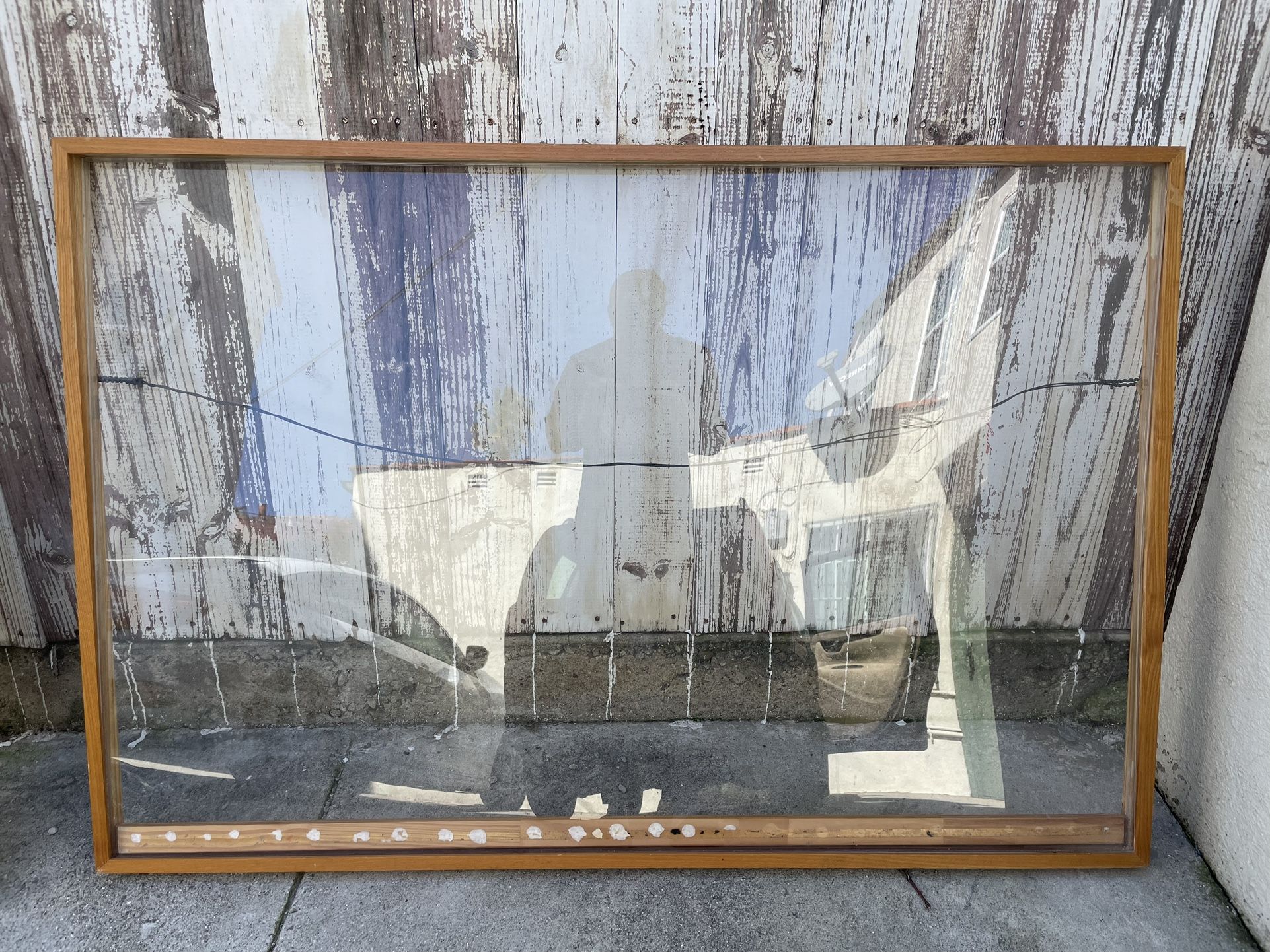 Large Vintage Wood Frame with Plexiglass and Wire Mount for Sale in Los ...