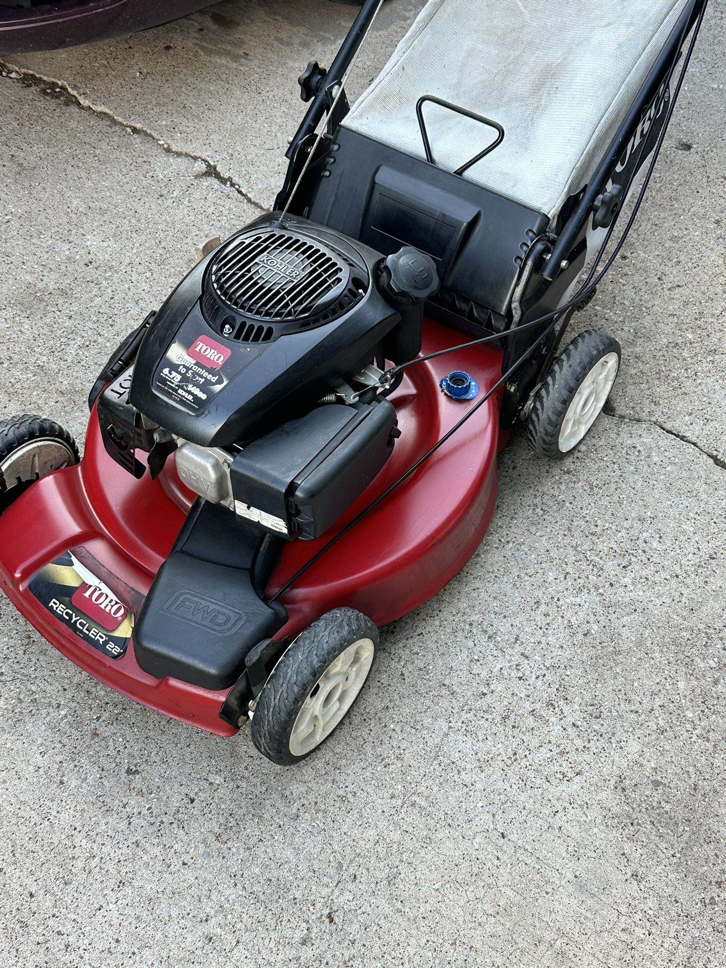 22in Toro Recycler Self Propelled Lawnmower—Big Kolher 6.50 Engine ...