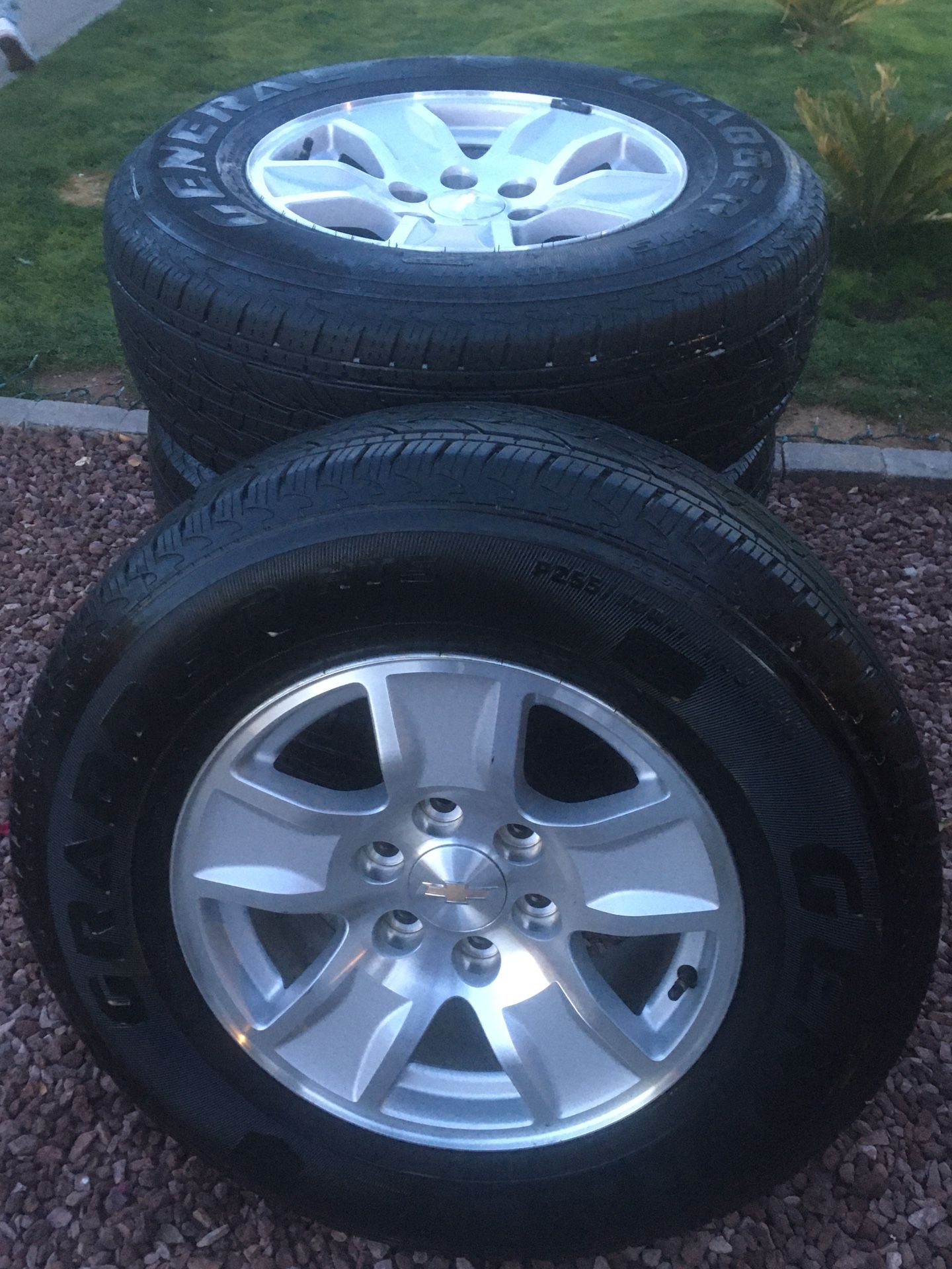 Chevy Silverado stocks 17 inch rims 2018 take offs Oem wheels 80% tread ...