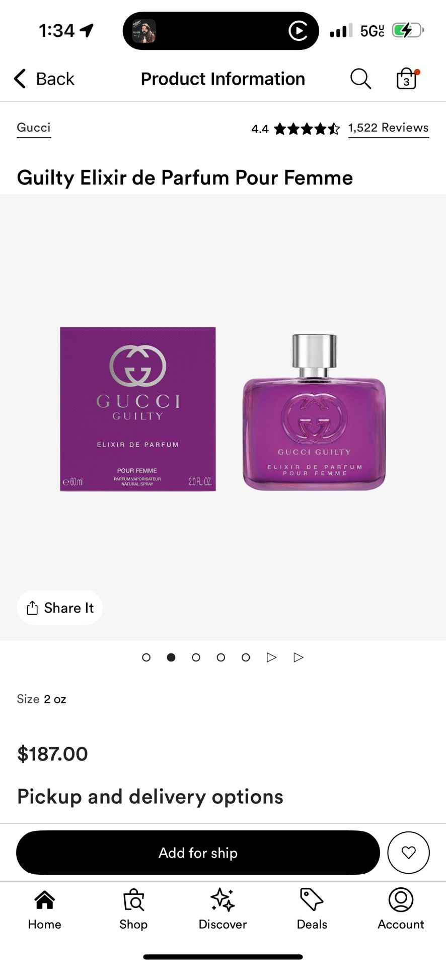 Gucci Elixir de Parfum Femme for Sale in El Paso, TX - OfferUp