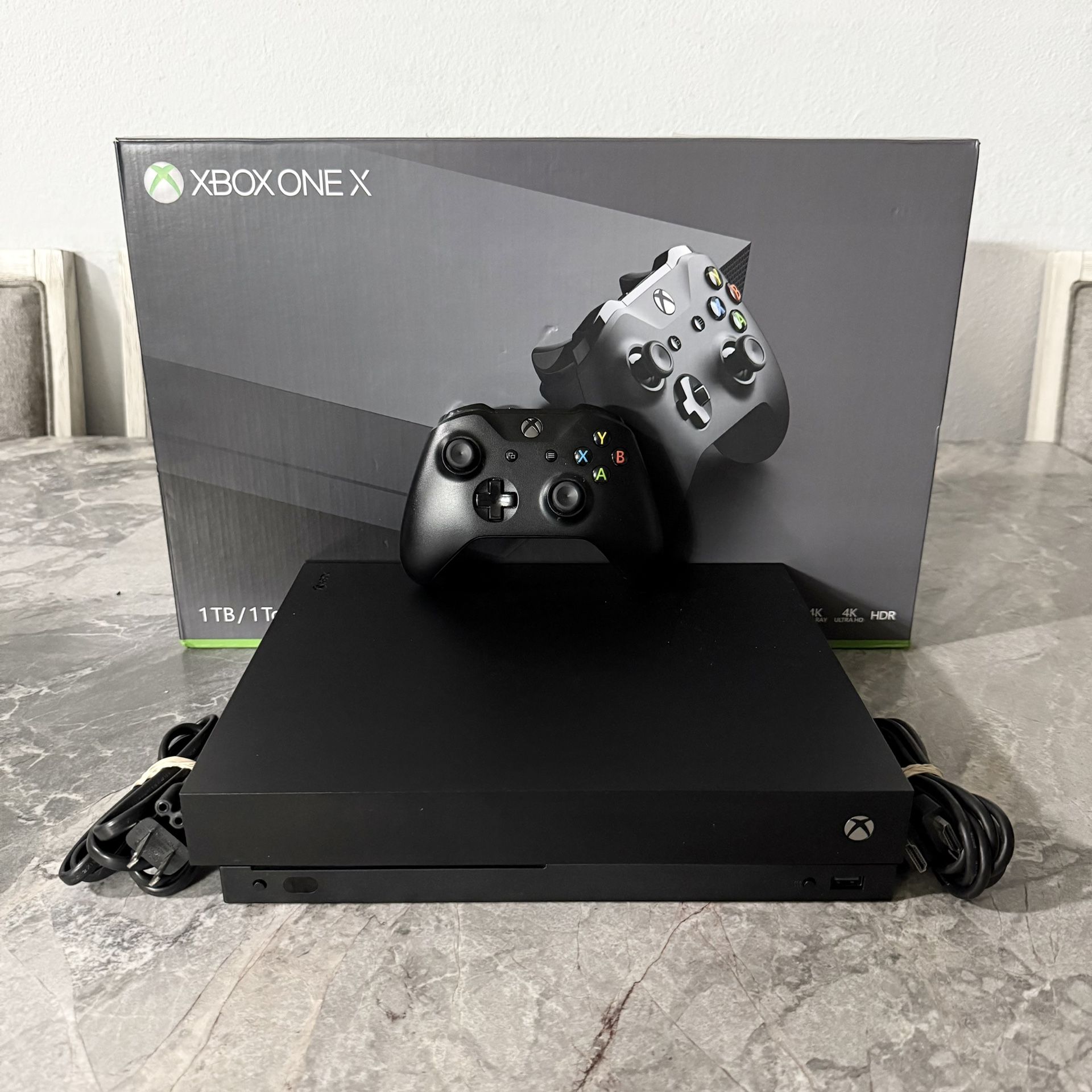 Xbox One X 1TB Console with Controller Cables and Box for Sale in Los ...
