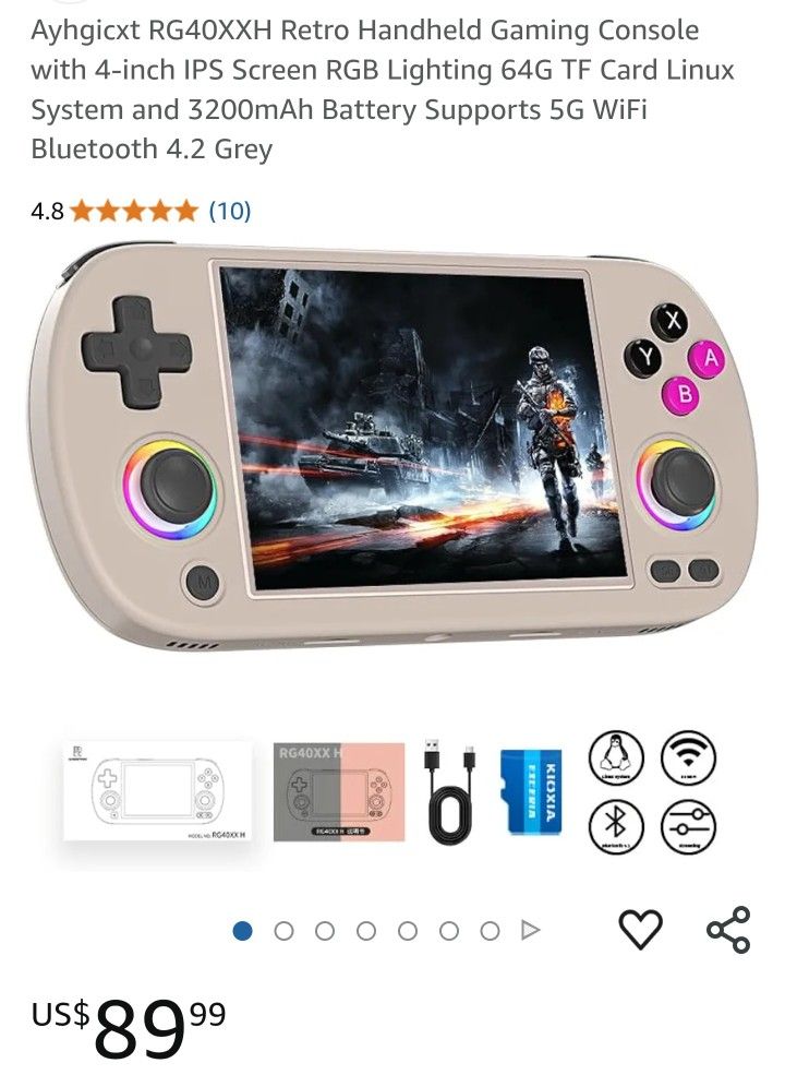 Ayhgicxt RG40XXH Retro Handheld Game Console with 4 Inch IPS Screen ...