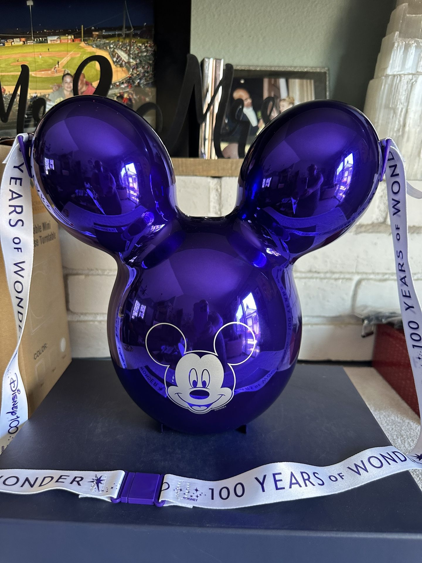 Disney 100 Years of Wonder Metallic Purple Mickey Balloon Popcorn ...