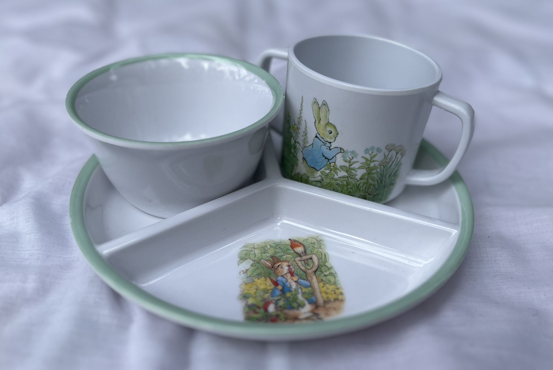 Pottery Barn Kids Peter Rabbit / Beatrix Potter Dining Set for Sale in ...