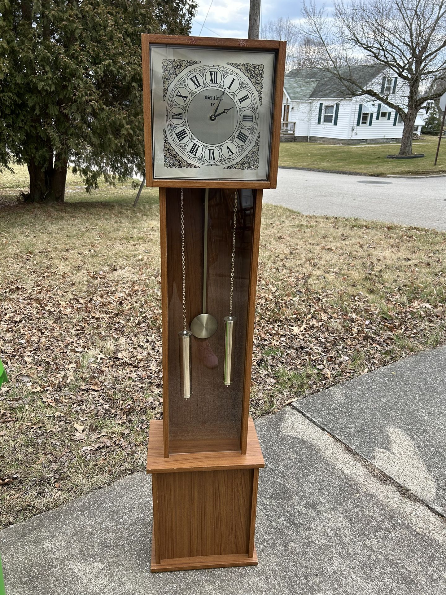5 foot tall Standing Grandfather clock plastic front- Beautiful design ...