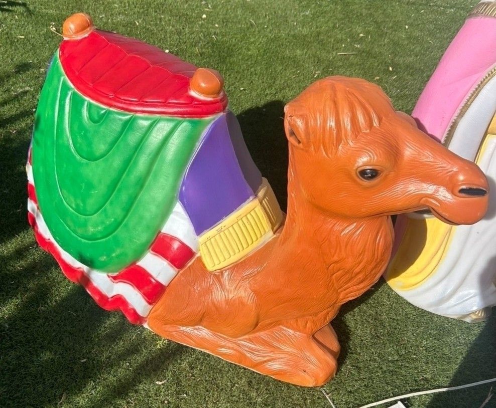 Christmas Nativity Life Size Colorful Lighted Camel Blow Mold, Include ...