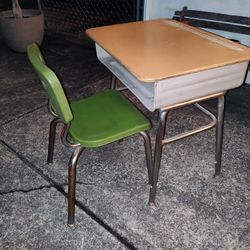 Vintage Metal School Desk