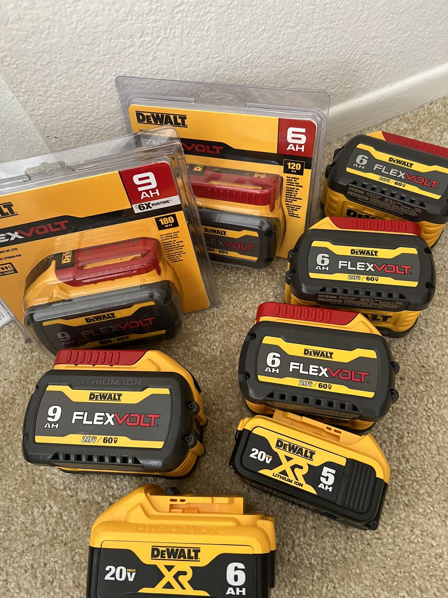 Dewalt Flexvolt Batteries 6ah 9ah Strong Battery 20v 60v Max for Sale ...