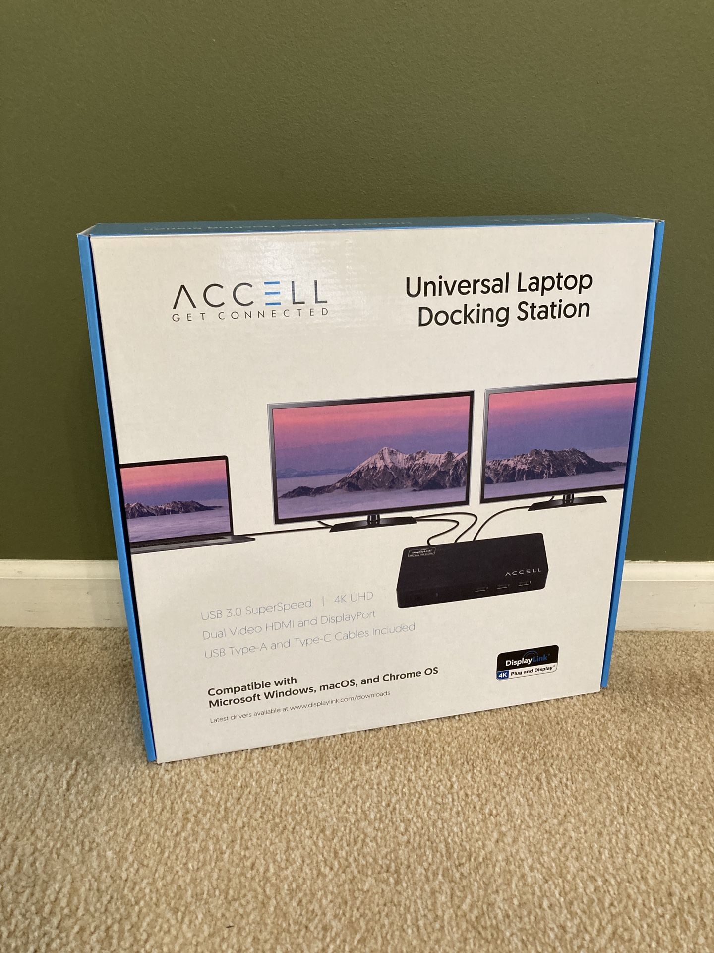 ACCELL Universal dual monitor laptop docking station NEW SEALED USB ...