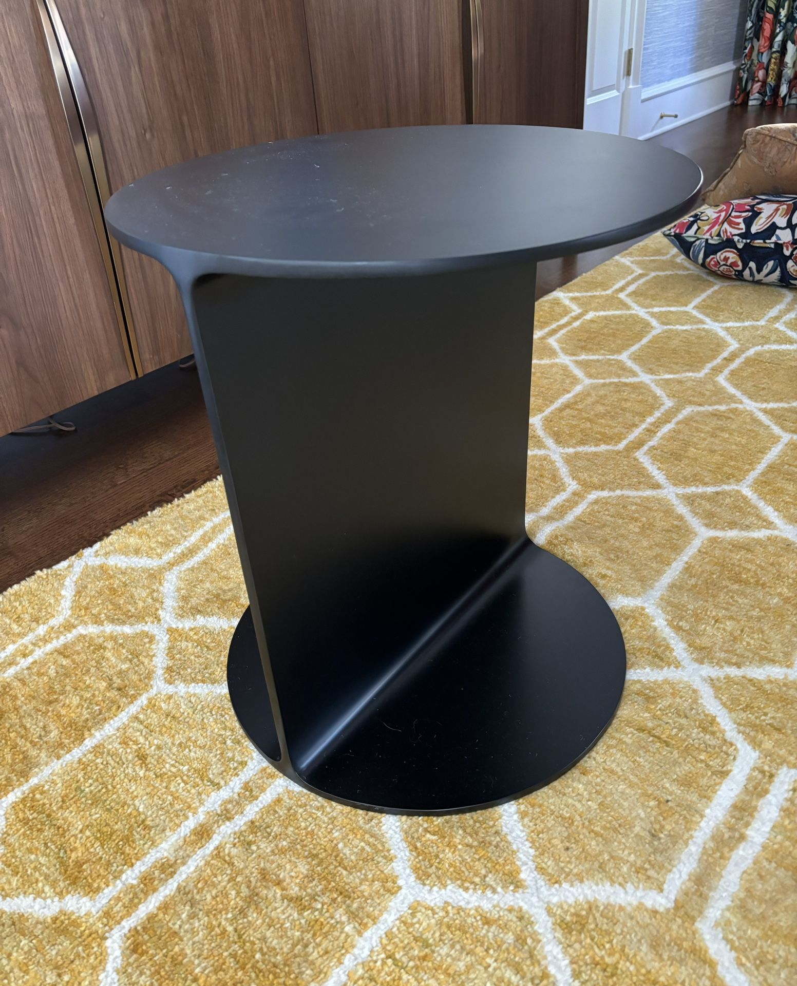 Restoration Hardware I-Beam Steel Round Side Table in Blackened Steel ...