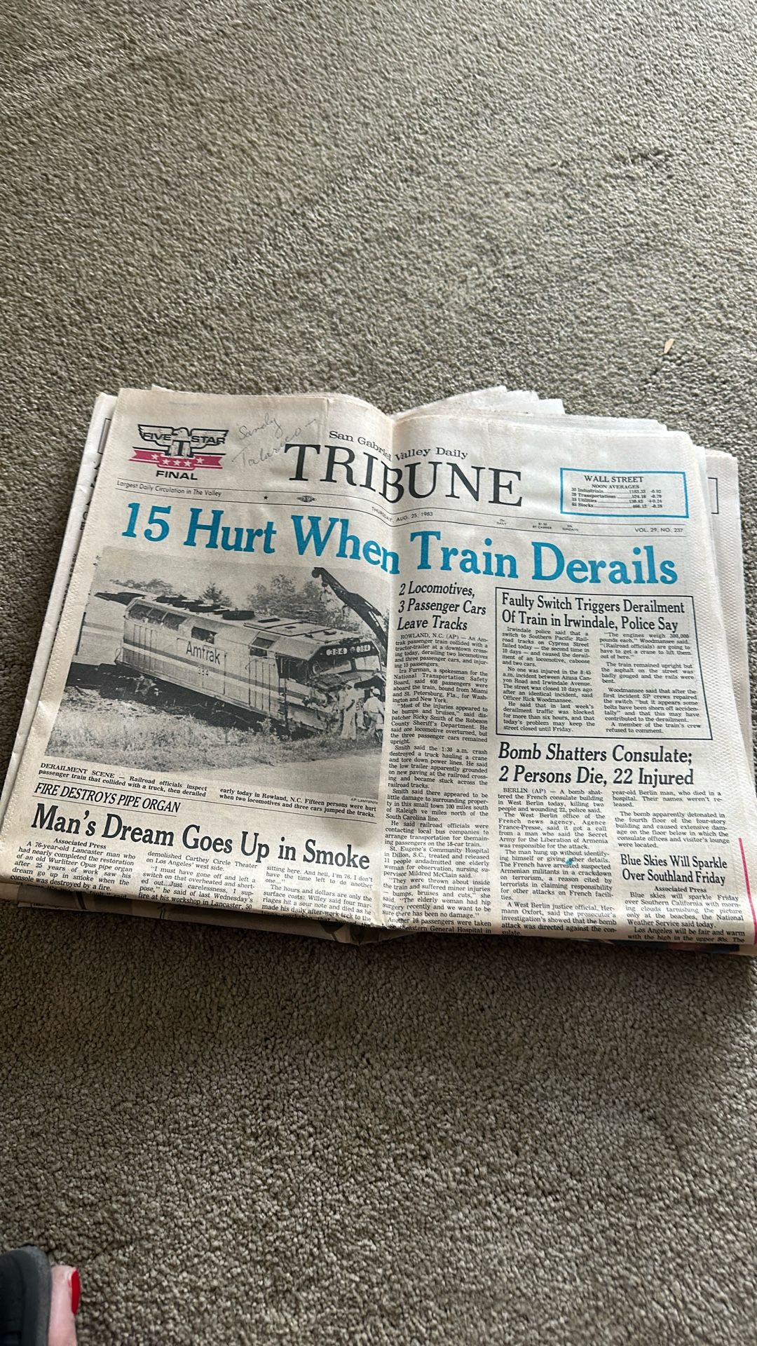 Tribune, August 25, 1983 newspaper for Sale in San Dimas, CA - OfferUp