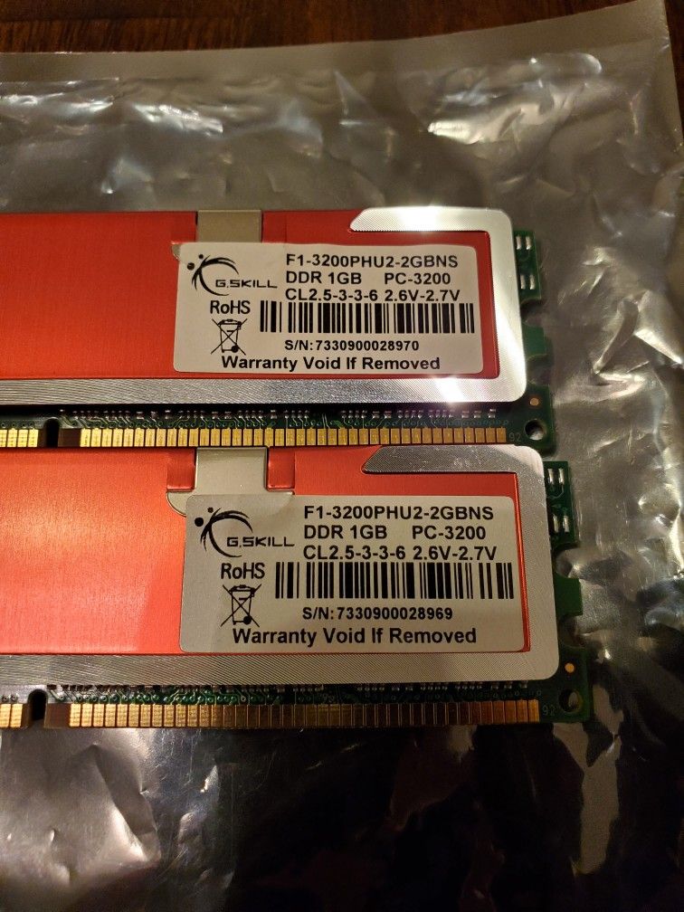 G.SKILL 2GB (2 x 1GB) DDR 400 (PC 3200) Dual Channel Desktop Memory for Sale in Redlands, CA ...