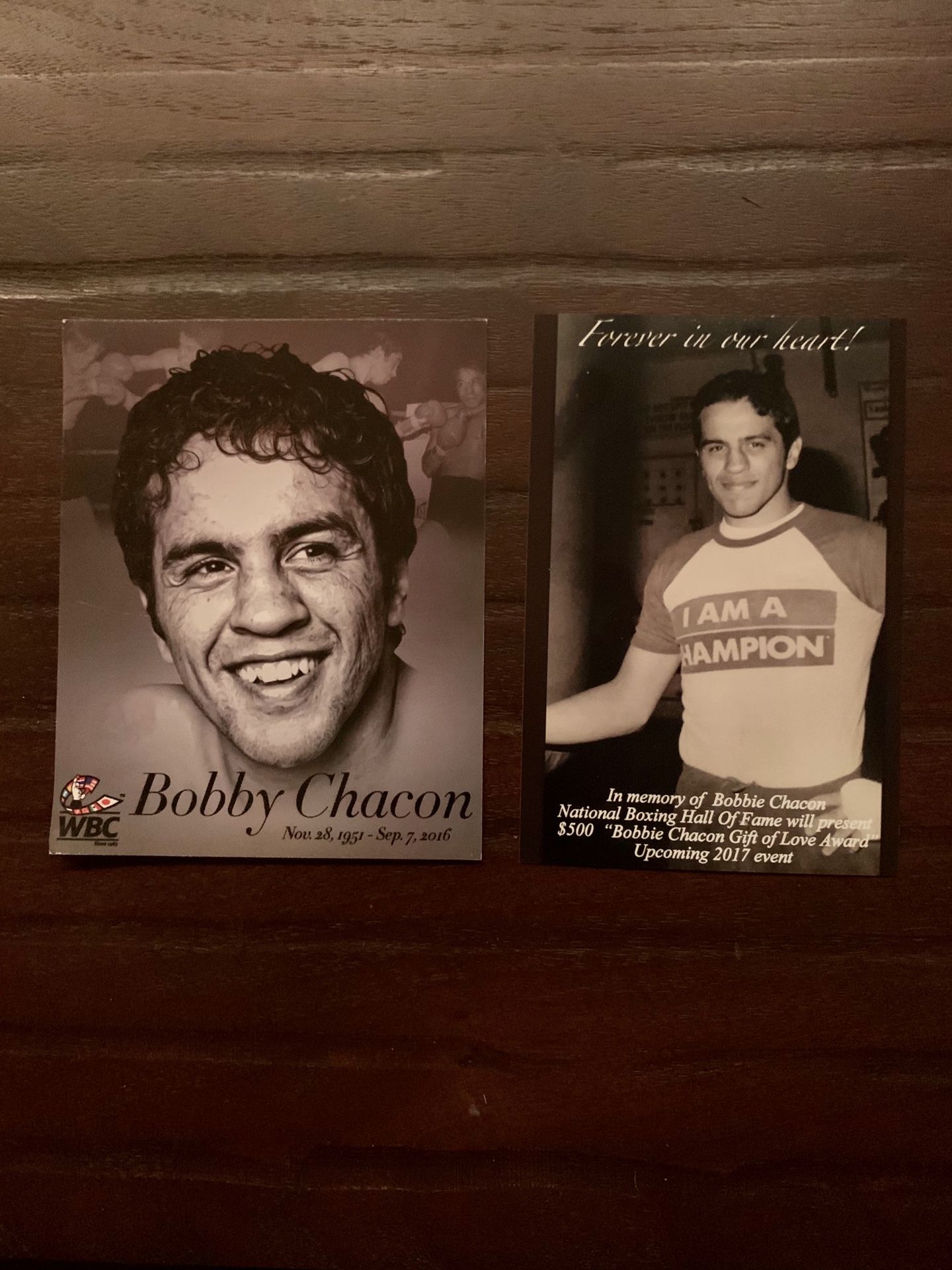 BOBBY CHACON. MEXICAN AMERICAN BOXING IDOL. TWO POSTCARDS OF HIS ...