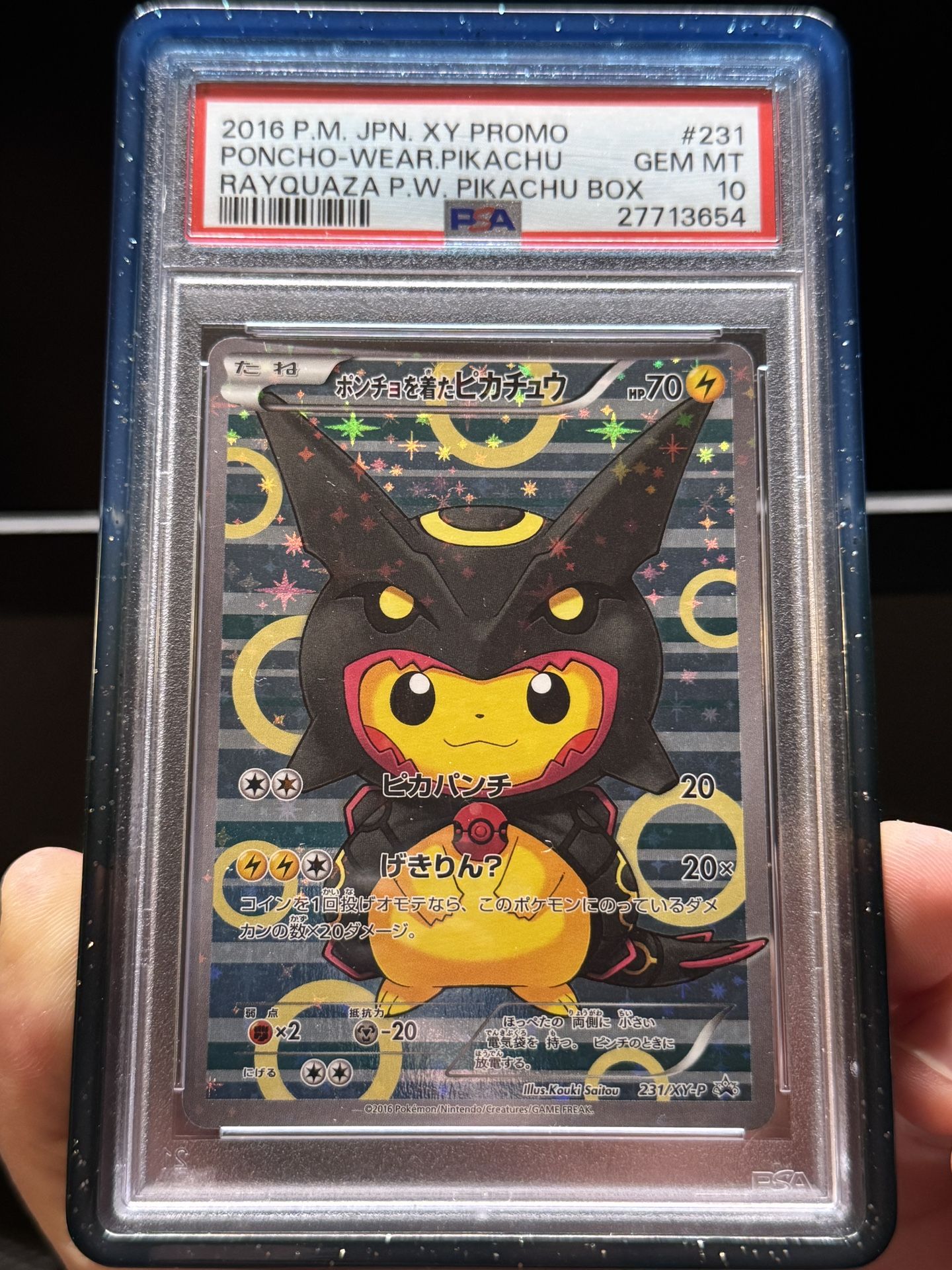 Pokemon PSA10 Poncho Wearing Pikachu 231/XY-P Shiny Rayquaza Japanese Full Art Promo for Sale in ...