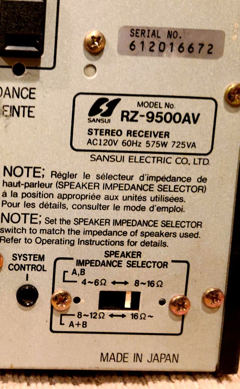 Sansui RZ-9500AV 5.1 A / V Receiver for Sale in Seattle, WA - OfferUp