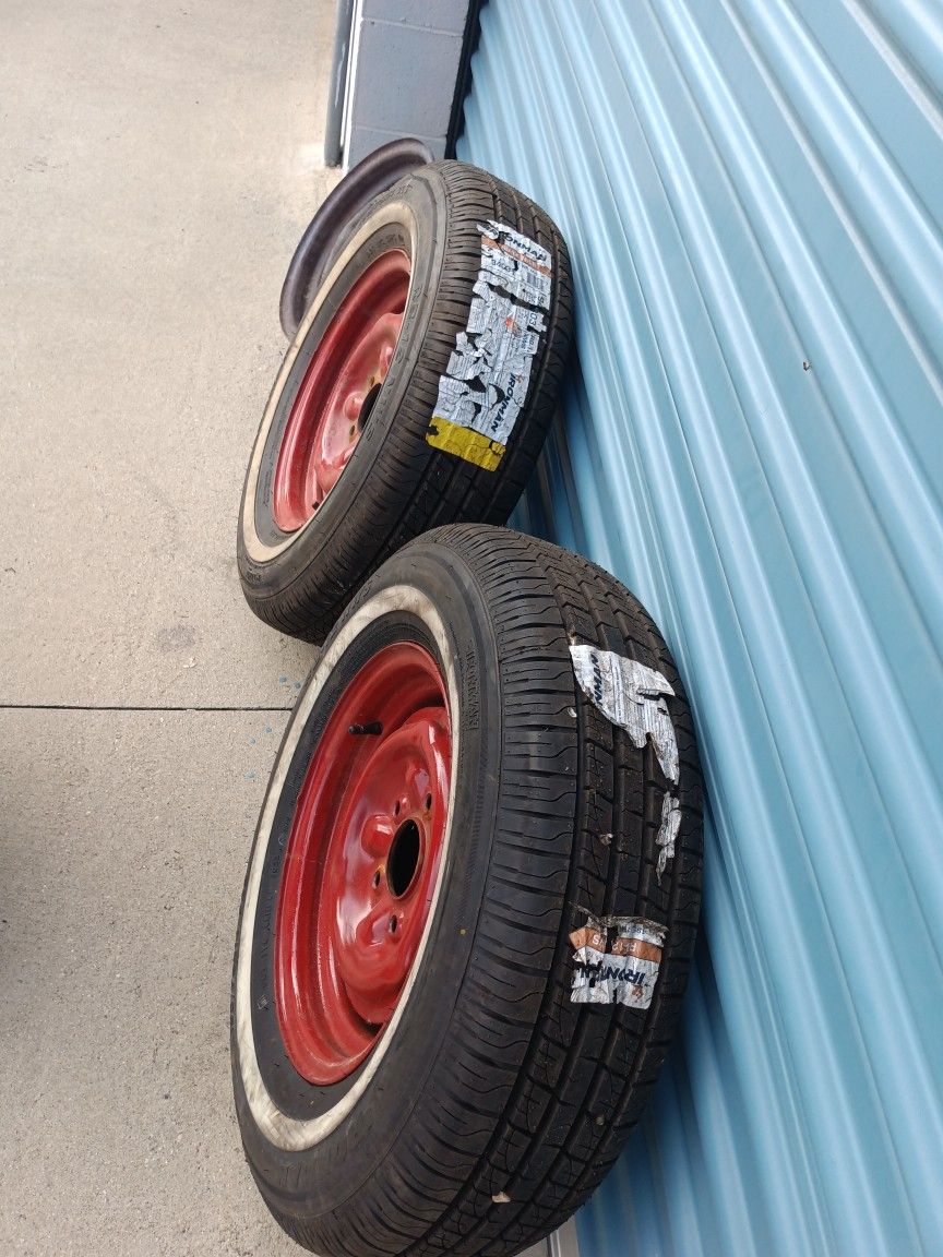 3 chevy 5 Lug 15"Wheels 60 _69. 2 New Tires for Sale in Irwindale, CA ...