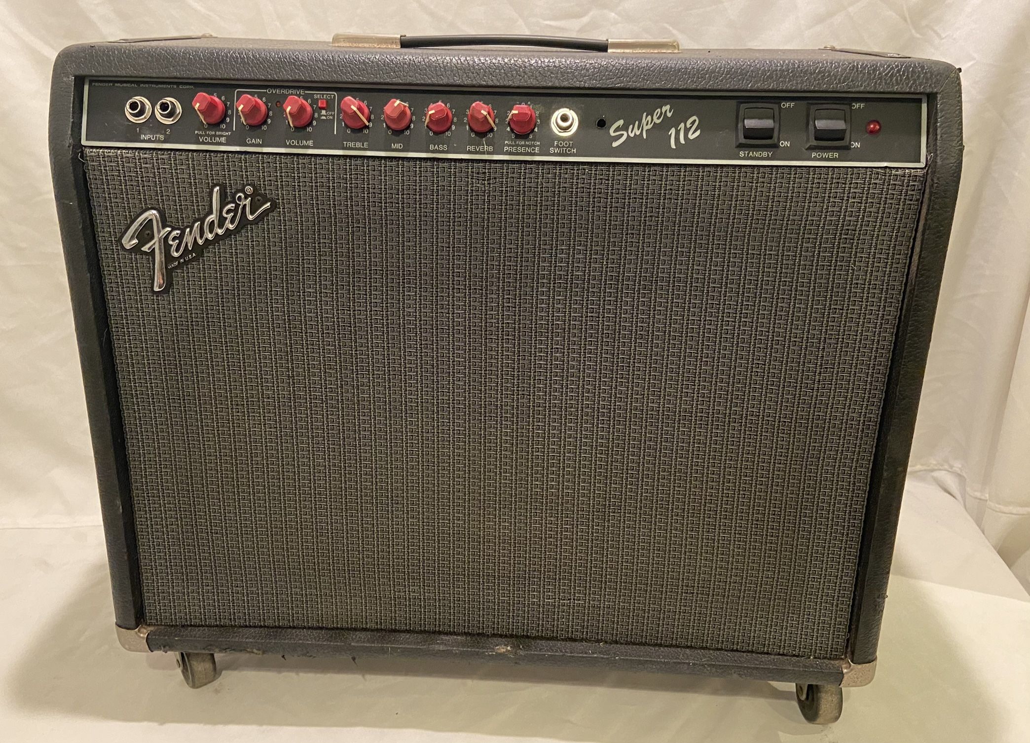 Vintage 1990s Fender Super 112 Combo All Tube Guitar Amplifier-Red Knob ...