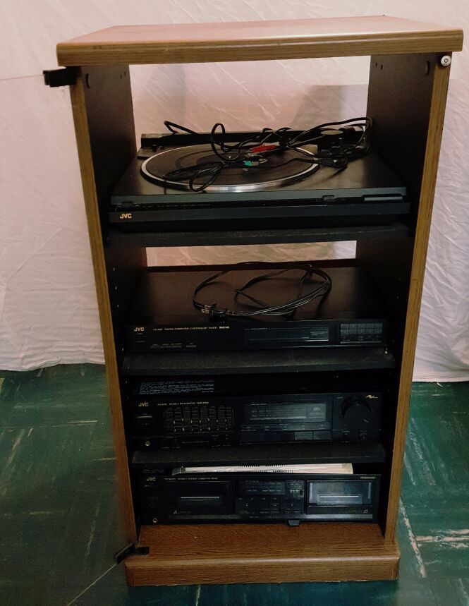 JVC Stereo System in Cabinet You get it All! for Sale in Cary, NC - OfferUp