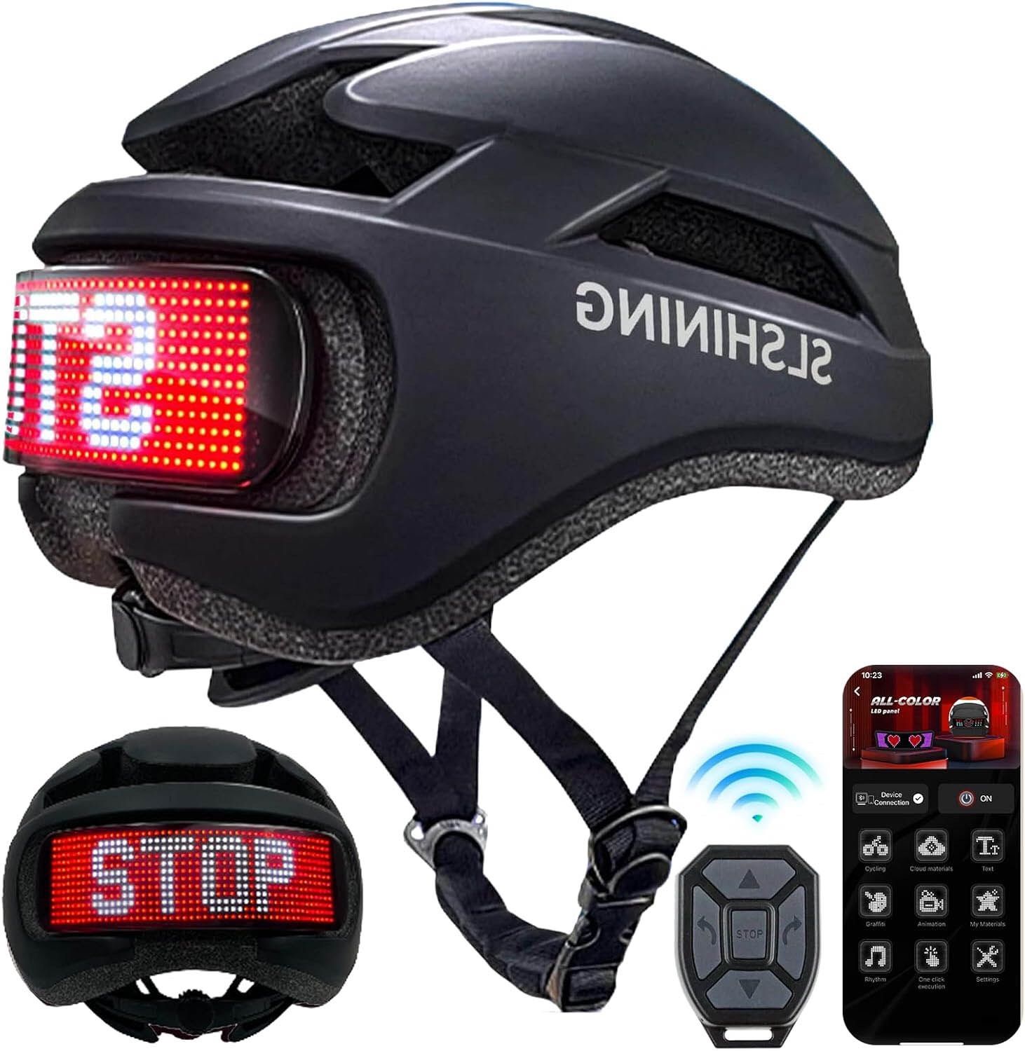 Smart Bike Helmet Customizable LED Display Remote Control for Sale in ...