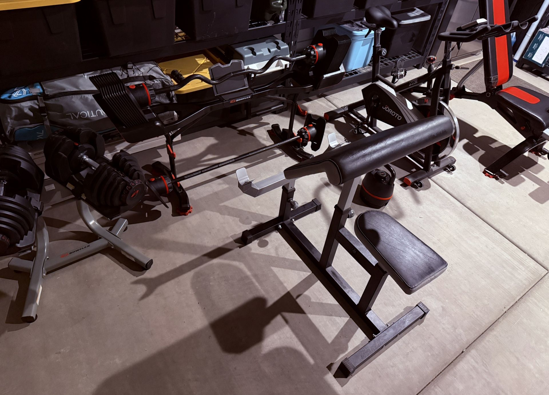 COMPLETE Premium Home Gym Set – Bowflex 90 lb Dumbbells, Barbell, EZ ...