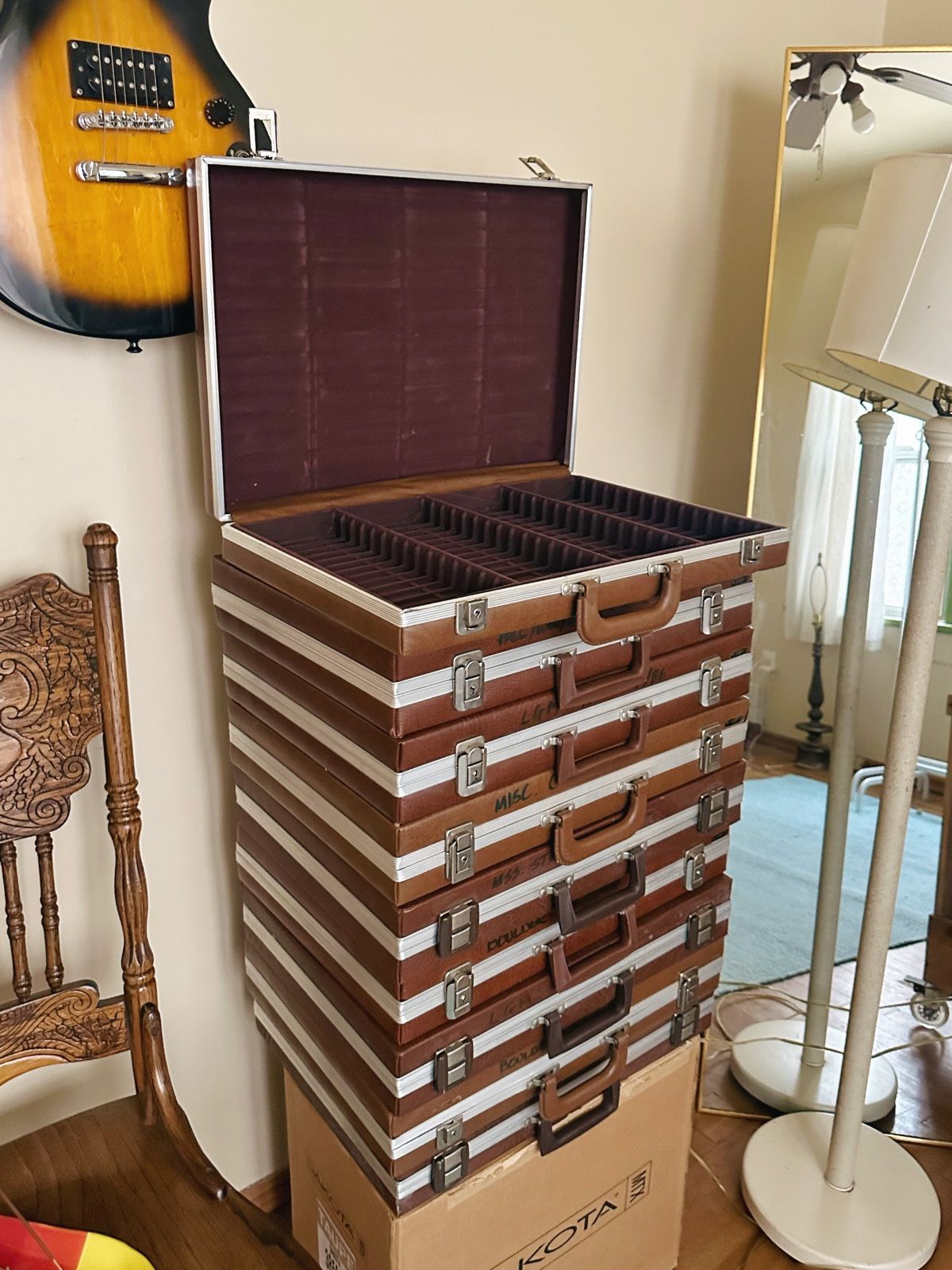 Vintage 70s Cassette Tape Carrying Cases Briefcase Storage - Brown ...