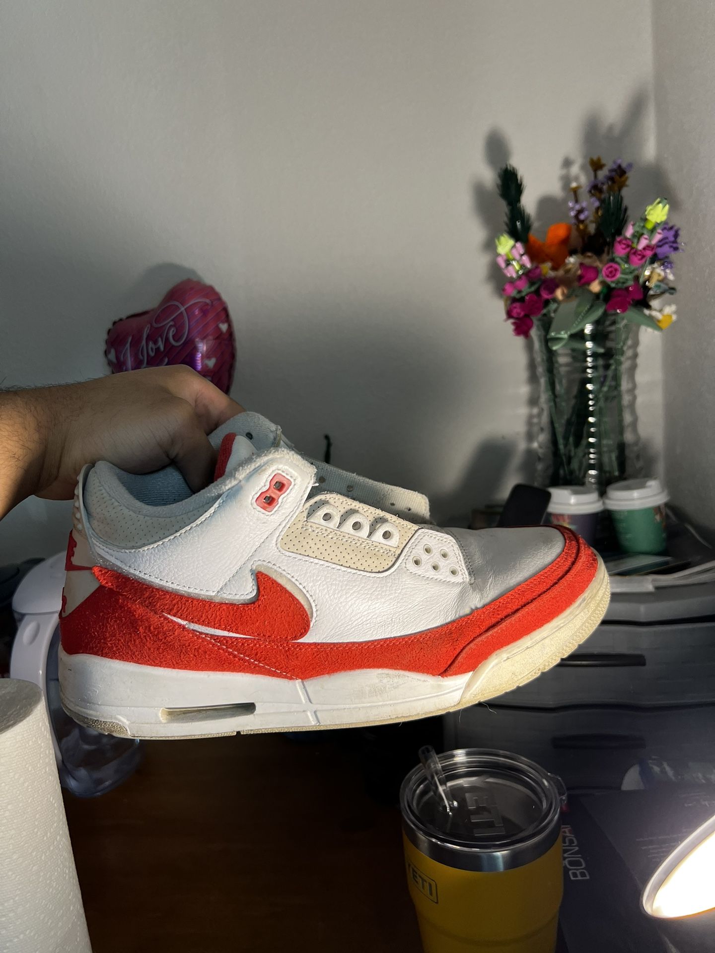 Jordan 3 Tinker Red/White for Sale in Renton, WA - OfferUp