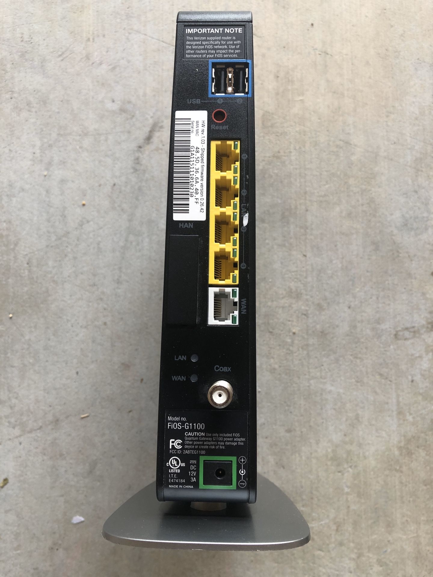 Verizon FIOS G1100 WiFi Router and Modem | Quantum Gateway | Frontier ...