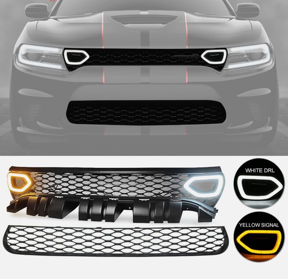 15-23 Dodge Charger Front Upper & Lower Grill w/ LED Lights for Sale in ...