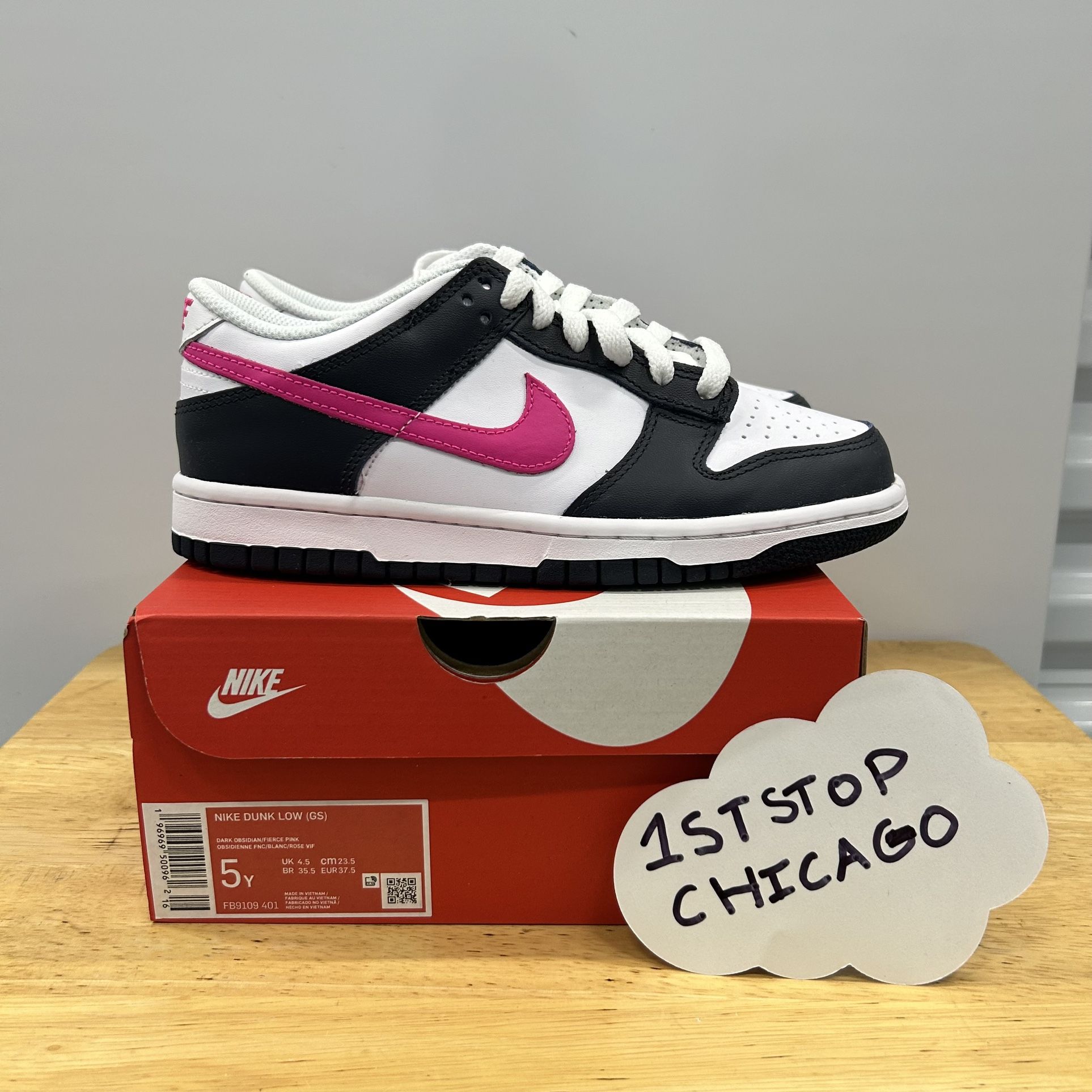 Nike Dunk Low GS Dark Obsidian Fierce Pink FB9109-401 Size 5Y/6.5W NEW ...