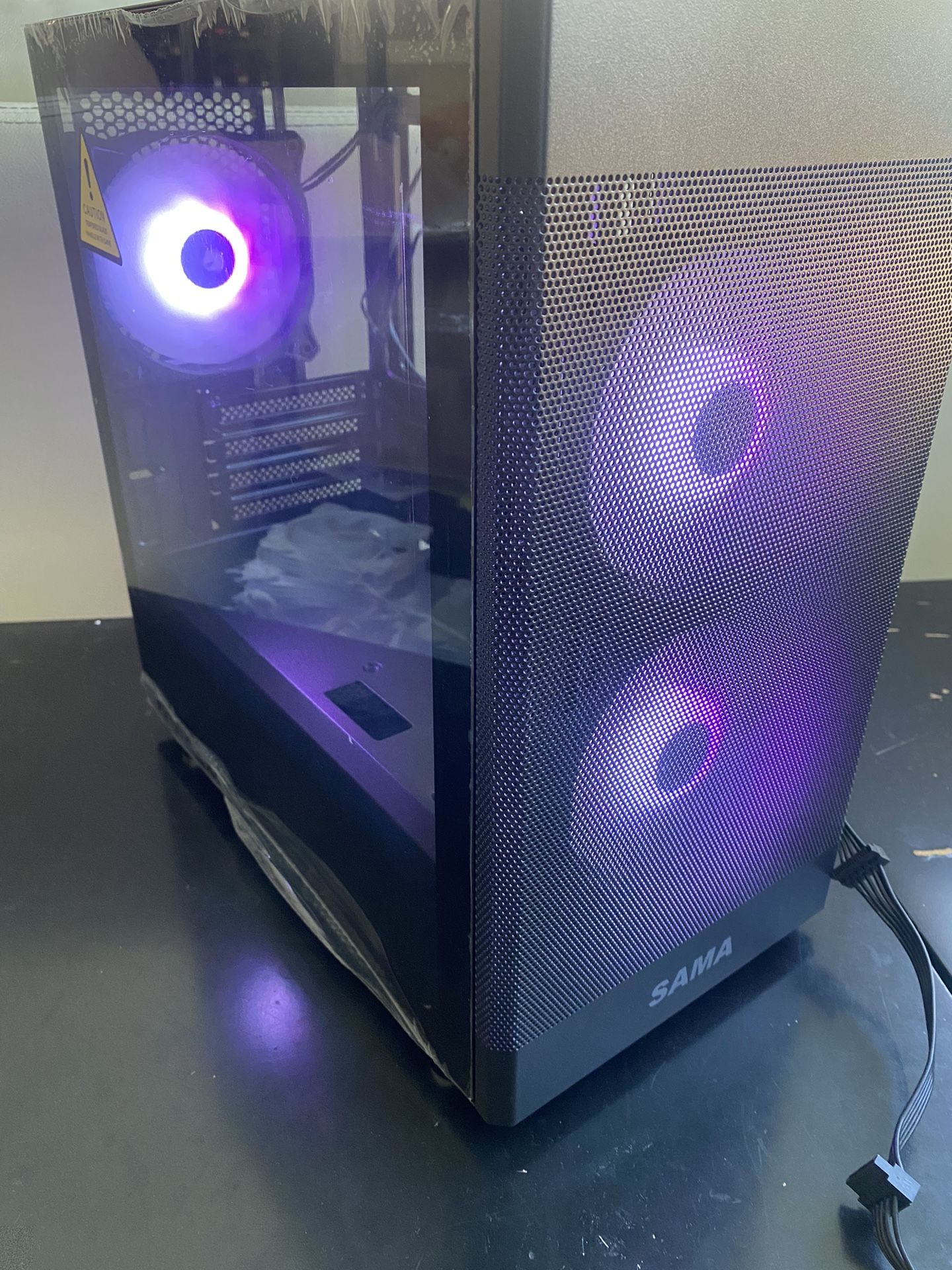 Sama ARGB-Q5-BK USB3.0 Tempered Glass Micro ATX Tower Gaming Computer ...