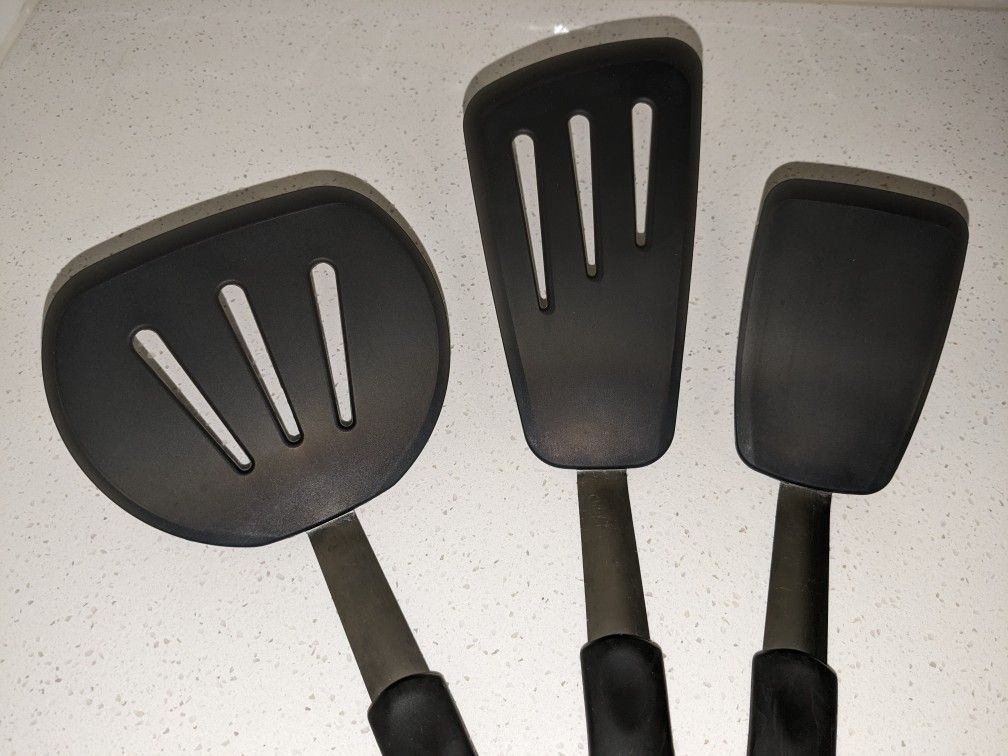 3-piece Silicone Spatula Set - 600F Heat-Resistant -Di Oro Chef - EUC ...