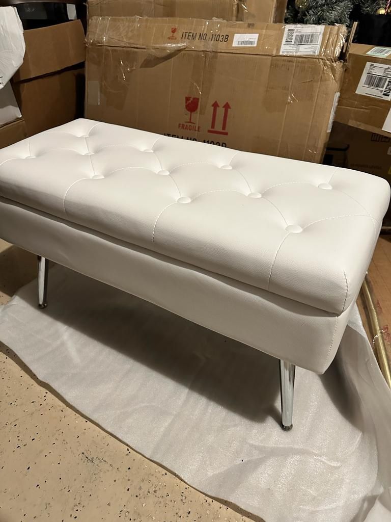 Leather Bedroom Entryway Benches With Storage