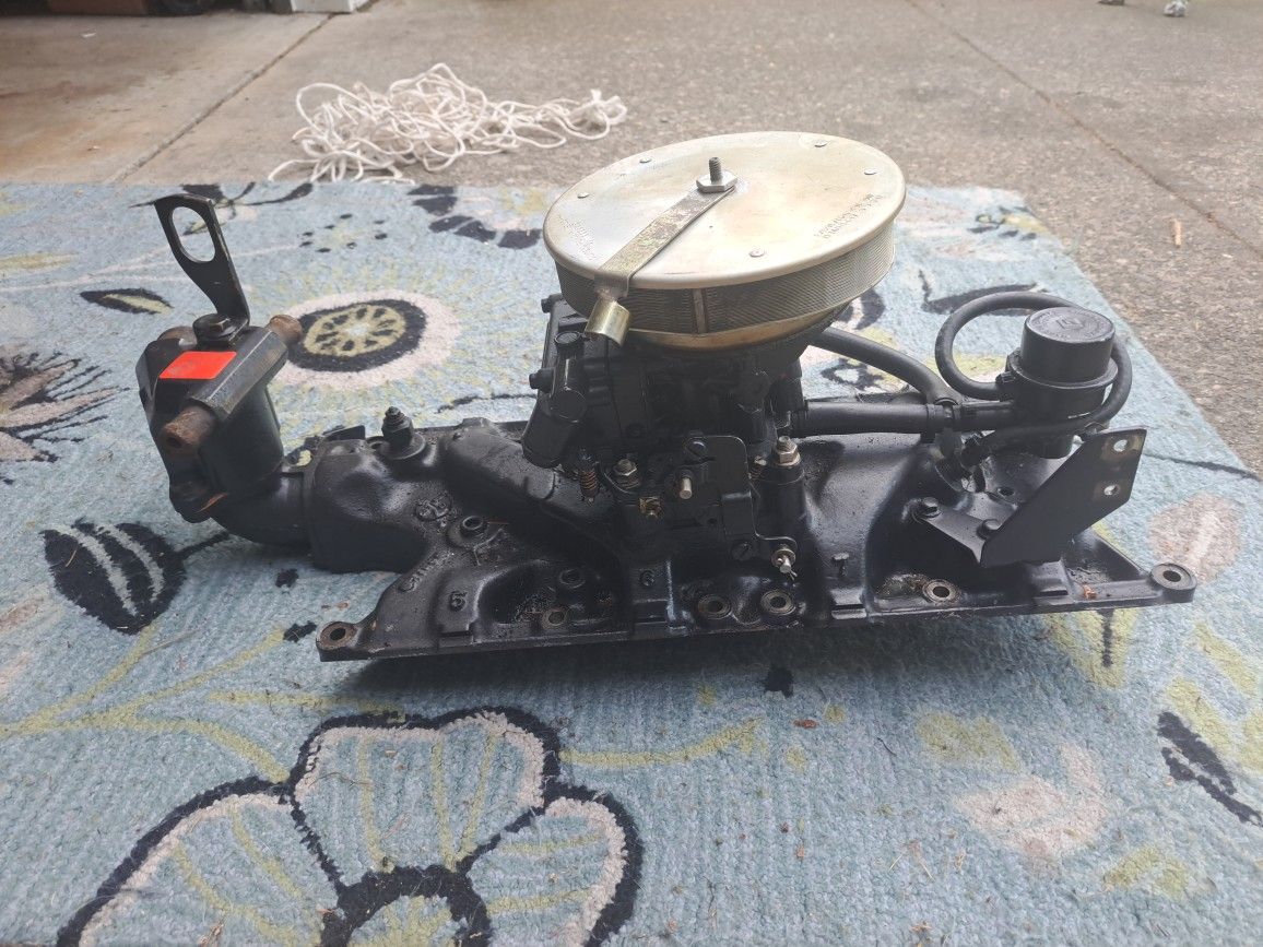 Intake Manifold & 2 BBL Holley Carburetor - 1995 Ford 302 Marine for ...