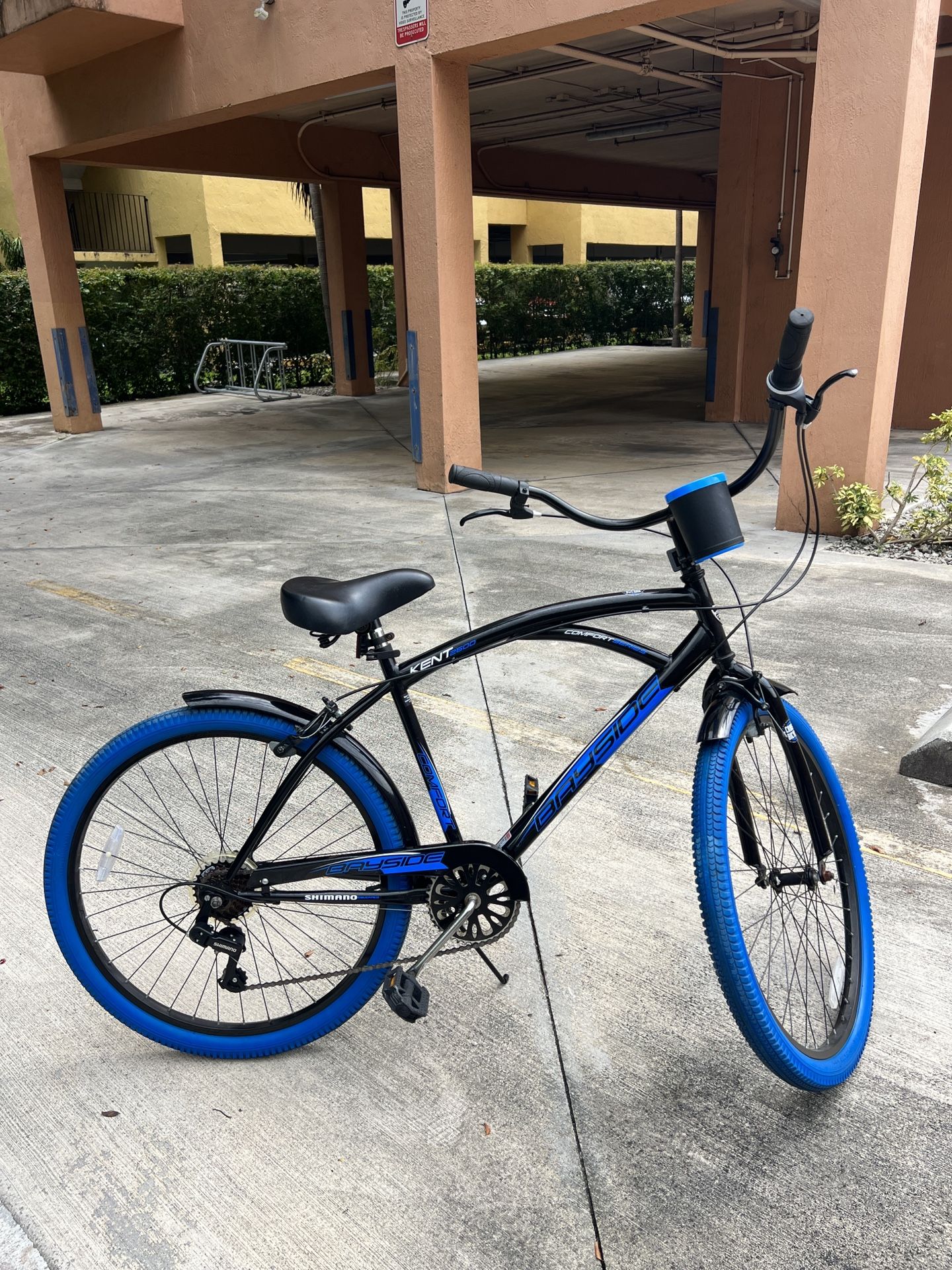 Bicycle 26-inch Kent Bayside Cruiser Bicycle, Black/Blue for Sale in ...