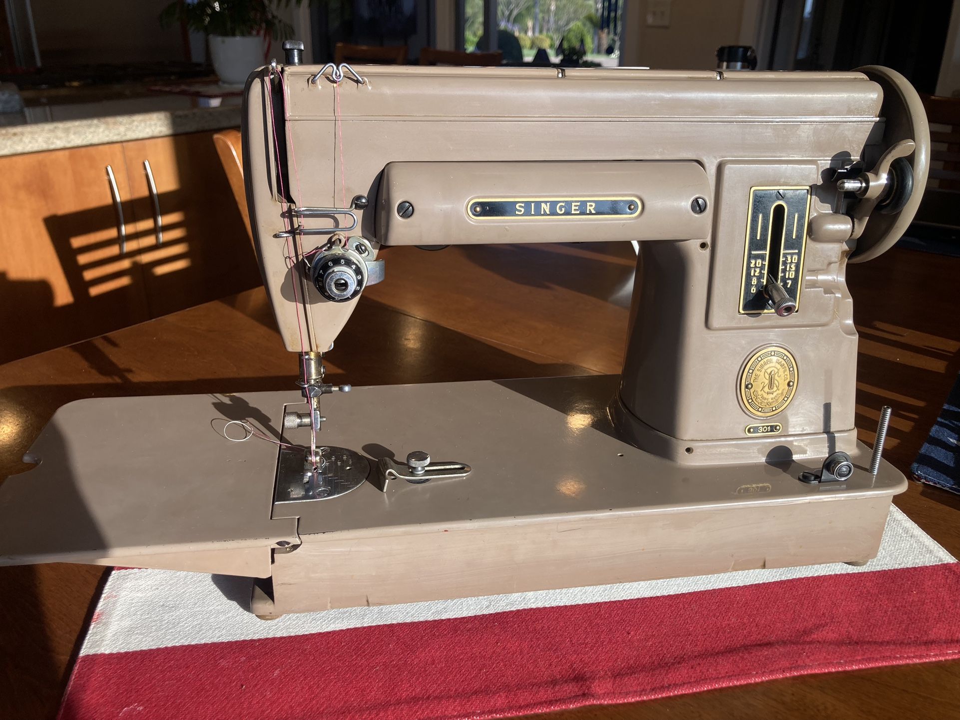 Singer 301A sewing machine In Nice Sewing Cabinet for Sale in Riverside ...