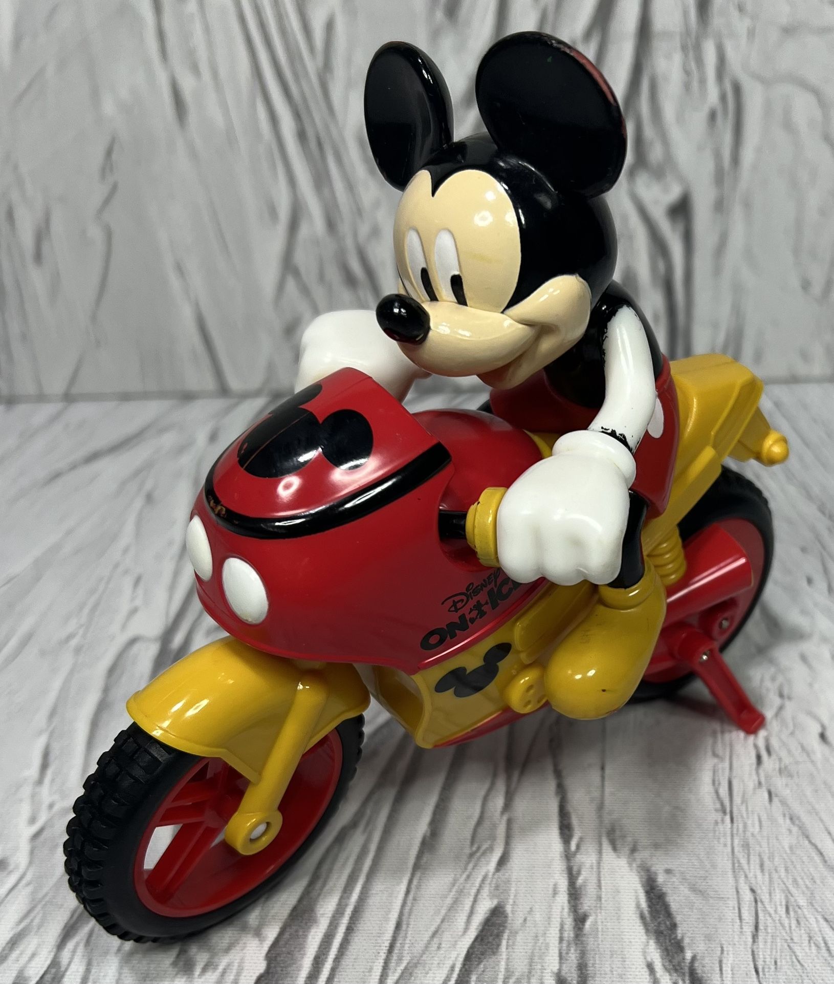 Disney On Ice Mickey Rev & Go Red Motorcycle Racer Kids Toy With Kick ...