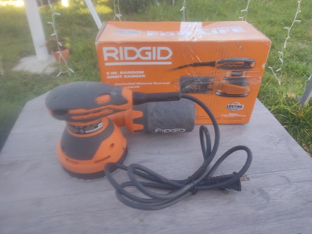 Ridgid 5-Inch Random Orbit Sander R2601 With Box for Sale in Chula ...
